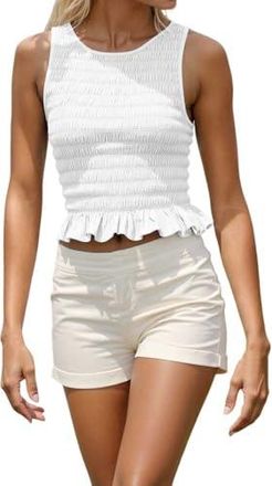 Generic D&eacute;bardeur Femme Maillot De Corps Haut d&eacute;contract&eacute; &agrave; &eacute;paules Froides pour Femmes avec Un Design nou&eacute; dans Le Dos id&eacute;al pour des journ&eacute;es d&eacute;t&eacute; ou des so