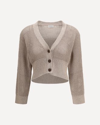 Brunello Cucinelli Sequined mesh Cardigan Female M