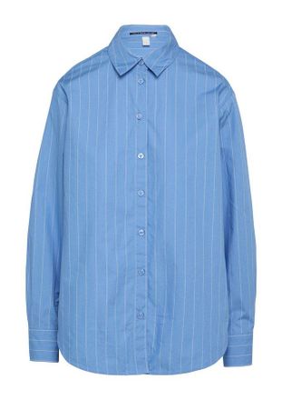 QS by s.Oliver Langarmbluse Bluse Oversized-Hemdbluse mit Nadelstreifen