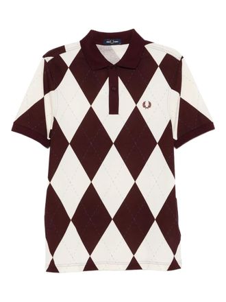Fred Perry Poloshirt mit Argyle-Muster - Rot