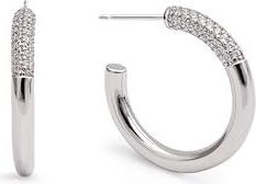 Singularu Boucles doreilles Aro Alma Argent. Laiton avec Finition Plaqué Rhodium. Détails en Zirconiums. Fermoir Congo/Click. Bijoux pour Femme