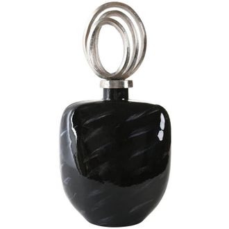 DKD Home Decor Dkd Home Decor - Vase Verre Aluminium 23X13X41 Couvercle Noir