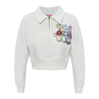 Kenzo Femme, Tops, Blanc, Taille: 40 FR Polo avec application scintillante
