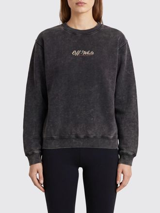 Off-white Sweat-shirt &agrave; col rond en coton avec imprim&eacute; graphique et logo