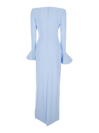 Solace London Womens Long Dress Anica Light Blue Polyester