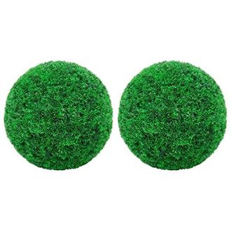 vidaXL 2X Boules de Buis Artificielles Fausse Plante Jardinière Décoration Florale Plante Artificielle Paysage de Jardin Extérieur 45 cm