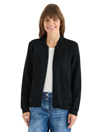Cecil Softe Piqu&eacute;e Jacke Black XXL