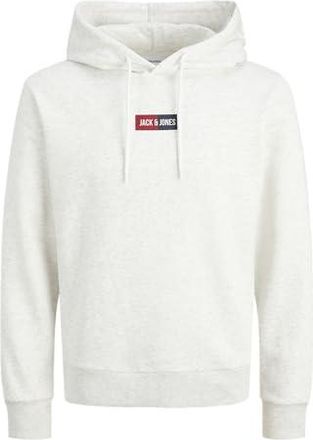 Jack & Jones Hood Jjpan Sweat &agrave; Capuche Pls, Blanc-Gris, 6XL Homme