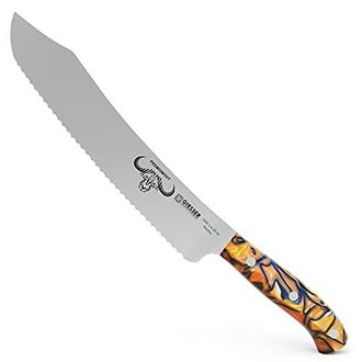 GIESSER seit 1776 - Made in Germany - Brotmesser 25 cm Spicy Orange, PremiumCut Wave No 1, Wellenschliff, Acryl, exotisch, rostfrei, deutsches Grillmesser sch