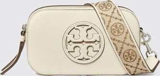 Tory Burch Miller Umh&auml;ngetasche aus genarbtem Leder mit Doppelrei&szlig;verschluss und Logo