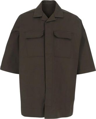 Rick Owens Homme, Chemises, Brun, Taille: XL Magnum Bowling Shirt