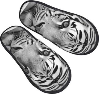 Generic Pantoufles DH&ocirc;tel Tigre Noir Chaud Hiver Pantoufles Doux Chaussons Maison Pour H&ocirc;tel Homme Invit&eacute; M