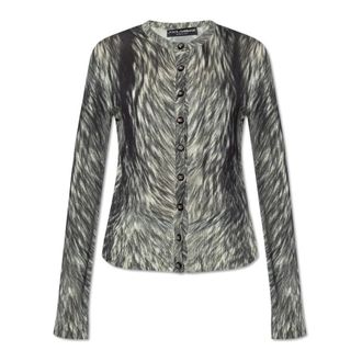 Dolce & Gabbana Seiden-Strickjacke - - Knitwear - Damen - Grau - XS