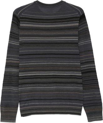 Paul Smith Horizontal Stripe Crew Neck Sweater - Grey