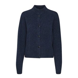 Gestuz Weicher Strick-Cardigan Dunkles Indigo Melange - - Knitwear - Damen - Blau - L