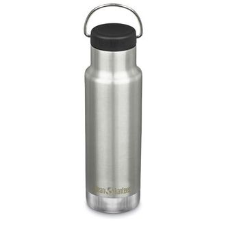 Klean Kanteen Bouteille deau isotherme classique &eacute;troite avec bouchon &agrave; boucle - Bouteille deau en acier inoxydable - 355 ml - Acier inoxydable bross&eacute;