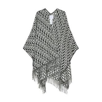 Ga&euml;lle Paris Wollmantel mit All-Over-Print - - Jackets - Damen - Schwarzk - ONE SIZE