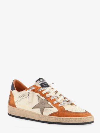 Golden Goose Mens Sneakers Ballstar Orange Suede Leather Trainers