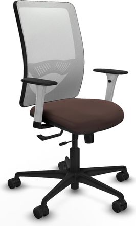 Piqueras y Crespo Arbeitsstuhl Zulema mit wei&szlig;en und schwarzen Armlehnen, h&ouml;henverstellbare Lendenwirbelst&uuml;tze, ausgestattet mit Syncro/Traslack und Schneideschaum, Wei