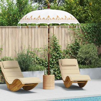 vidaXL Vidaxl - Parasol balcon cr&egrave;me 190x190 cm - Coton et bois massif - Pliable avec m&eacute;canisme manuel - Tissu respirant anti-UV