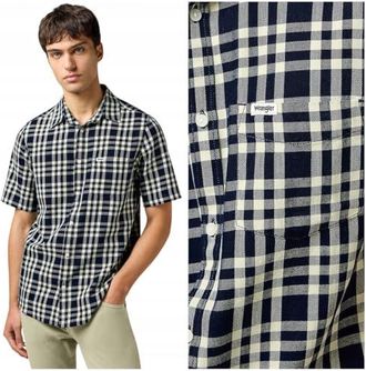 Wrangler SS 1 Pkt Shirt, cr&ecirc;pe Indigo, M Hommes