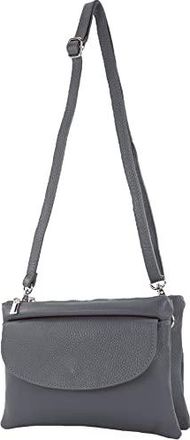 modamoda.de ital dembrayage/sac à bandoulière en cuir petit T167, Couleur:Bleu foncé