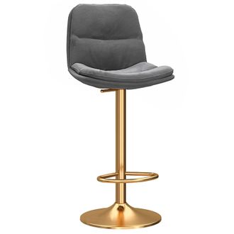 Generic Drehbare Barhocker, h&ouml;henverstellbar von 65-80 cm (25,6-31,5 Zoll), mit R&uuml;ckenlehne, Samtbezug, ideal f&uuml;r K&uuml;cheninseln, Kneipen, Bistros und Restauran