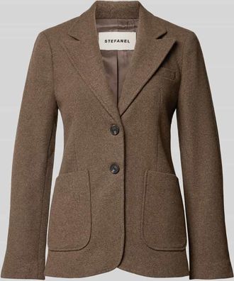 Stefanel Regular Fit Blazer aus reiner Viskose mit Reverskragen