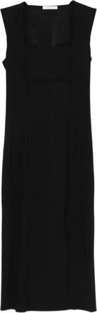 Patrizia Pepe Femme, Robes, Noir, Taille: 42 FR Stretch Jersey Midi Dress