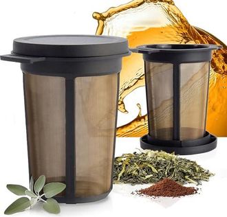 Finum Finum BREWING BASKET Dauerfilter f&uuml;r Tee und Kaffee - Permanentfilter mit Gewebe aus Edelstahl - Teefilter und Kaffeefilter - Tassen Filteraufsatz Gr&ouml;