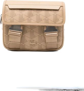 Lacoste Homme, Sacs, Beige, Taille: ONE Size Monogram Small Crossbody Bag