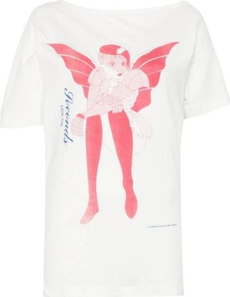 Our Legacy Femme, Tops, Blanc, Taille: 38 FR Asymmetric Neck T-Shirt