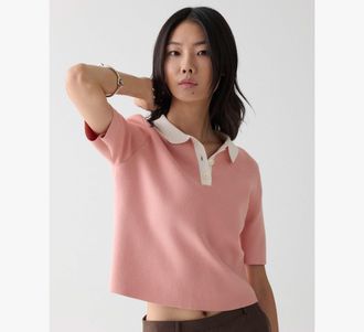 Kate Spade New York Kate Spade Kurz Geschnittener Polo-Pullover f&uuml;r Frauen in Serenes Rosa, Gr&ouml;&szlig;e: Mittel