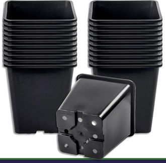 Wohnkult 20 x Pflanztopf 11 L schwarz 25x25x26cm Blumentopf Blumenkübel Pflanztöpfe