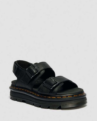 Dr. Martens Zebzag Pisa Leder Plateausandalen in Schwarz, Gr&ouml;&szlig;e: 36