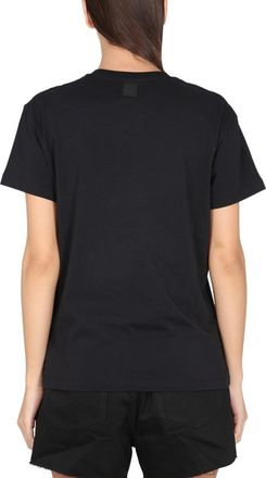 Raf Simons Crewneck Logo Print T-Shirt - Black