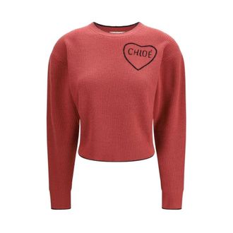 Chlo&eacute; Cropped Pullover - - Knitwear - Damen - Rot - L