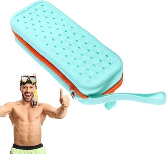 Generico Etui f&uuml;r Schwimmbrille, Silikonh&uuml;lle f&uuml;r Schwimmbrille, Organizer f&uuml;r Wassersport, mit Kordelzug, gro&szlig;e Kapazit&auml;t, zum Tauchen, Schnorcheln und Traini