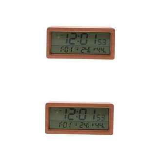 Cabilock 2St Uhr wei&szlig;er Wecker Radio Wecker am Bett f&uuml;r mit Licht Timer Table Clock wohnungsdeko temperatur anzeige klocke datin einfacher einfacher Holz