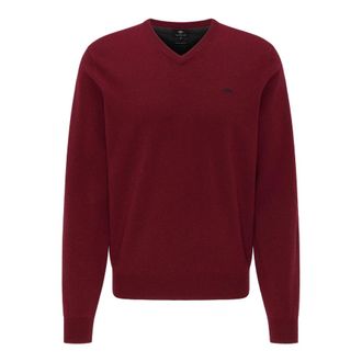 Fynch-Hatton Homme, Pulls, Rouge, Taille: S Pull col V classique Bordeaux