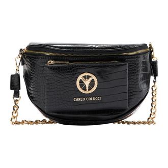 Carlo Colucci Bauchtasche mit Kette in Krokooptik Costamoling - - Bags - unisex - Schwarzk - ONE SIZE