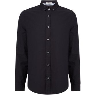 Original Penguin Herren Sticker Pete EcoVero Langarmhemd (Dunkelsaphir)