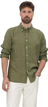 Tommy Hilfiger Homme, Chemises, Vert, Taille: XL Pigment Dyed Li Solid RF Shirt