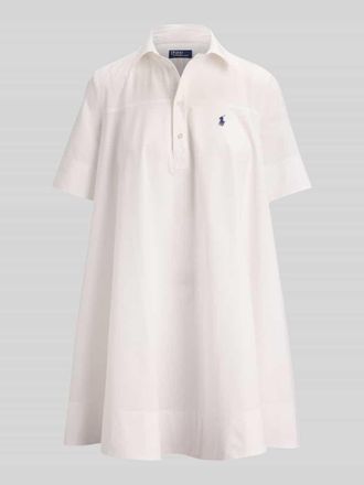 Polo Ralph Lauren Ausgestelltes Kleid aus reiner Baumwolle mit Logo-Stitching