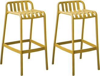 Generic Barhocker, Tresenstuhl-Set (2er-Pack), hoher Hocker f&uuml;r K&uuml;che und Bar mit R&uuml;cken- und Fu&szlig;st&uuml;tze