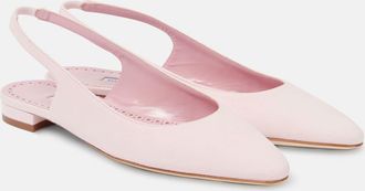 Manolo Blahnik Ballerines Sawra 10 en daim