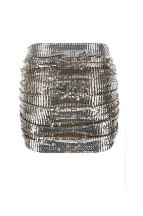 Dsquared2 Womens Over Mini Skirt Silver Wool Polyester