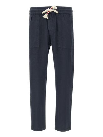 MC2 Saint Barth pantalon long Calais en pur lin - Bleu
