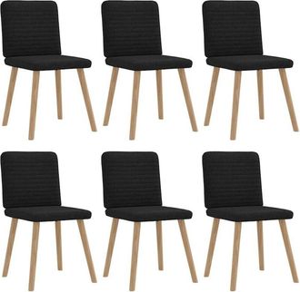 vidaXL Vidaxl - Chaises à manger lot de 6 noir tissu