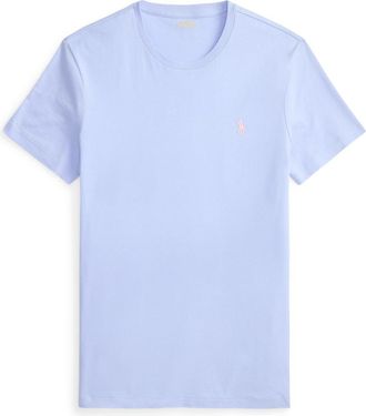 Ralph Lauren Leichtes T-Shirt aus Baumwolle mit Logo-Stickerei, Custom Slim Fit in